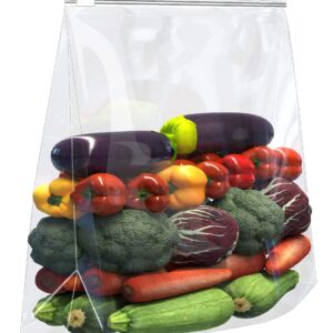 [ 10 COUNT ] super big bag x- large thick plastic bag - EXPANDABLE BOTTOM - SLIDER TOP - 5 GALLON SIZE - 3.5 MILL - for food, freezer, travel, organizaton, storage, moving, etc,