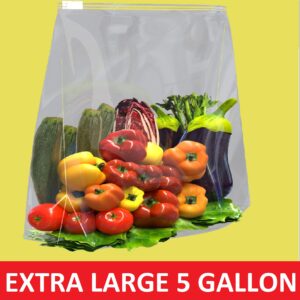 [ 10 COUNT ] super big bag x- large thick plastic bag - EXPANDABLE BOTTOM - SLIDER TOP - 5 GALLON SIZE - 3.5 MILL - for food, freezer, travel, organizaton, storage, moving, etc,