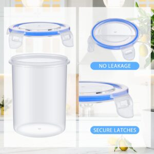 Tessco 8 Pieces Overnight Oats Containers with Lids 16 oz Round Airtight Oatmeal Container Plastic Leakproof Mason Jars for Overnight Oats with Locking Lid Cereal Milk Oatmeal Storage (Blue)