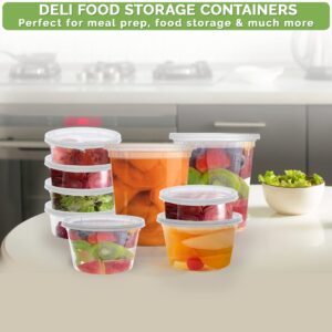 Deli Containers with Lids – Non-BPA Plastic Containers – 60pcs Plastic Storage Containers for Food Storage – Thick and Durable Storage Containers – Airtight Meal Prep Container (Clear 8oz)