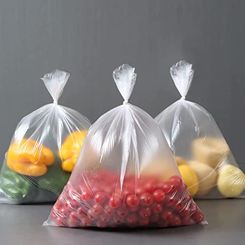 350 Count- X-Large Heavy Duty Plastic Produce Bag On A Roll, 13.8"x17.7", BPA-Free, Clear, Food Grade, Fruits, Vegetables, Bread & More