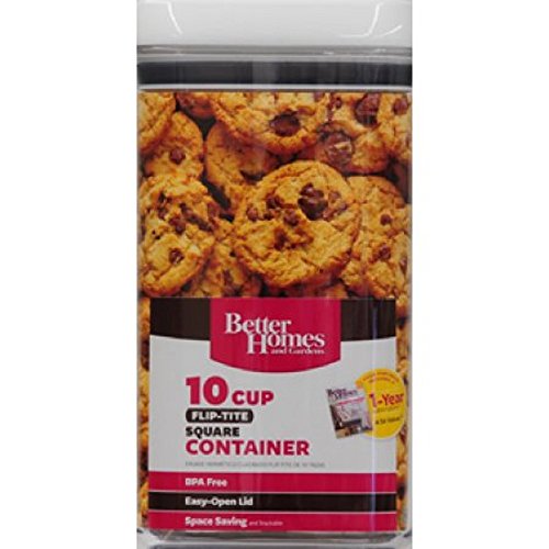 Better Homes and Gardens Flip-Tite 10 Cup Square Container, Easy-open lid