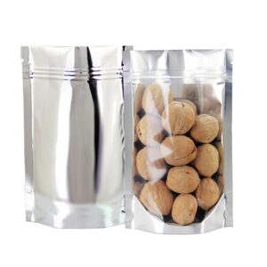 googou resealable zip mylar bag food storage aluminum foil bags smell proof pouches 5.5x7.9" 100pcs