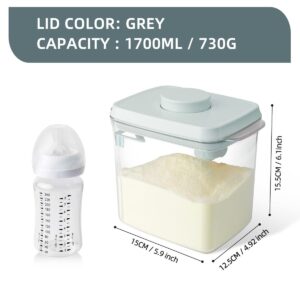 Haivebo Formula Container Dispenser 1700ml / 1.85qt Airtight Formula Container with Scoop Scraper Bpa Free Food Storage Container Non Slip Large Capacity