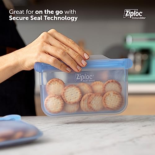 Ziploc Endurables Small, Medium, and Large Pouch, Reusable Silicone Bags and Food Storage Meal Prep Containers for Freezer, Oven, and Microwave, Dishwasher Safe