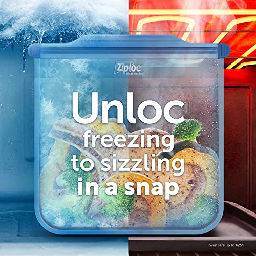 Ziploc Endurables Small, Medium, and Large Pouch, Reusable Silicone Bags and Food Storage Meal Prep Containers for Freezer, Oven, and Microwave, Dishwasher Safe