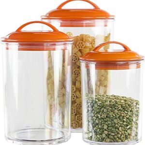 Calypso Basics by Reston Lloyd Acrylic Storage Canisters, Set of 3, Orange