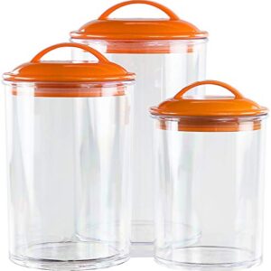 Calypso Basics by Reston Lloyd Acrylic Storage Canisters, Set of 3, Orange