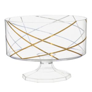 amscan abstract lines plastic trifle container | small | 1ct,gold