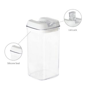 CQT Airtight Food Storage Container 7 Pieces BPA Free Plastic Cereal Containers with Easy Lock Lids, for Kitchen Pantry Organization and Storage, (WHITE)