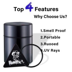 Honeypuff 26ML Stash Jar - Airtight Water Proof Smell Proof Ultraviolet Aluminum Herb Container Bottle With Rubbler Ring (Purple)