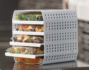 Freezer Cube 5 Tier Zip Lock Freezer Bag Storage System By SkyMall