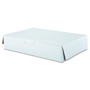 southern champion tray 1029 premium clay coated kraft paperboard white non-window sheet cake and utility box, 19" length x 14" width x 4" height, 1/2 sheet (case of 50)