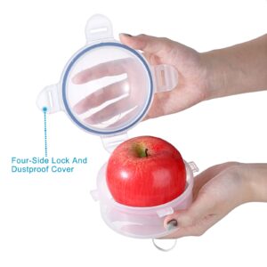 JUXYES Small Fruit and Vegetable Storage Containers With Lid, Plastic Onion Storage Keeper Containers for Fridge, Portable Fruit And Vegetable Savers Storage Containers for Onion Tomato Lemon Apple