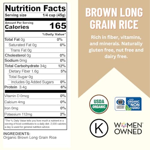 Mountain High Organics Certified Brown Long Grain Rice 6 Gallon/40 Lb Bucket