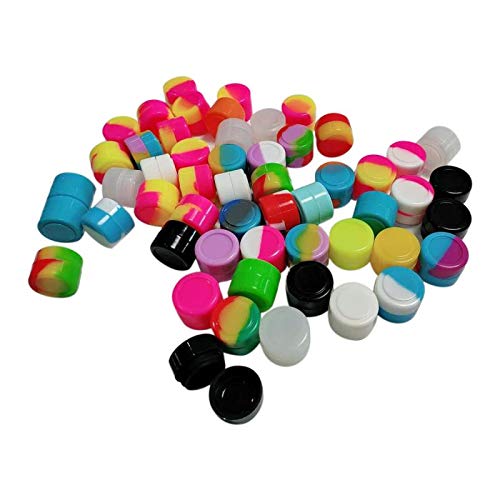 Gentcy Silicone 2ml 50pcs Containers Silicone Storage Jar Seals 13color