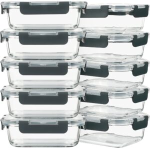 das trust 10 pack glass meal prep containers meal prep bowls food storage containers glass food prep containers with lids lunch container for adults lunch box bento boxes