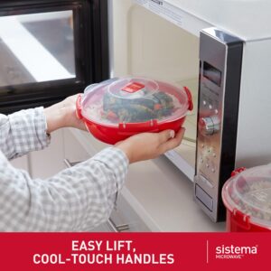 Sistema Microwave Collection, Round Dish, Red, 43.6 Ounce (Pack of 1)