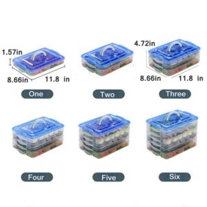 TIAN CHEN Refrigerator Organizer Bins, Plastic Food Storage Containers with Lids, 3-Layer, BPA free, Stackable Food Organizer Keeper for Snack, Vegetables, Meat, Fish (Transparent)