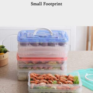 TIAN CHEN Refrigerator Organizer Bins, Plastic Food Storage Containers with Lids, 3-Layer, BPA free, Stackable Food Organizer Keeper for Snack, Vegetables, Meat, Fish (Transparent)