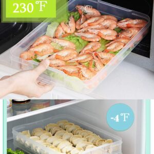 TIAN CHEN Refrigerator Organizer Bins, Plastic Food Storage Containers with Lids, 3-Layer, BPA free, Stackable Food Organizer Keeper for Snack, Vegetables, Meat, Fish (Transparent)