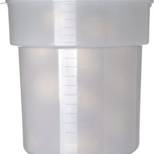 Carlisle FoodService Products Bain Marie Round Food Storage Container with Stackable Design for Kitchens, Restaurants, Catering, Plastic, 18 Quarts, White