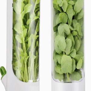 Herb Saver for Refrigerator, Fresh Herb Keeper, Herb Saver Pod Containers, Herb Fresh Keeper for Refrigerator,Herb Storage for Cilantro,Parsley, Asparagus,Keeps Vegetables Fresh for 2-3 Wee（2PCS）