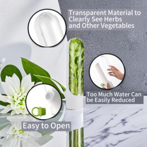 Herb Saver for Refrigerator, Fresh Herb Keeper, Herb Saver Pod Containers, Herb Fresh Keeper for Refrigerator,Herb Storage for Cilantro,Parsley, Asparagus,Keeps Vegetables Fresh for 2-3 Wee（2PCS）