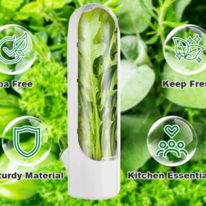 Herb Saver for Refrigerator, Fresh Herb Keeper, Herb Saver Pod Containers, Herb Fresh Keeper for Refrigerator,Herb Storage for Cilantro,Parsley, Asparagus,Keeps Vegetables Fresh for 2-3 Wee（2PCS）