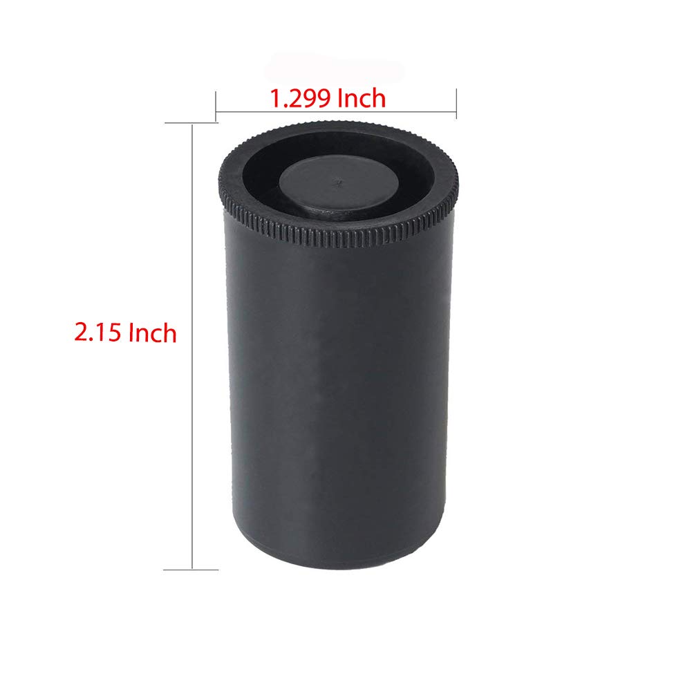 Criativo live 60 Pcs Film Canisters ,35MM Empty Camera Reel Containers, for Rockets, 8 OZ, 2" H, 1" W, Plastic, Films Developing Processing Tube, Roll Case, Small Accessories, Storage (Black60)