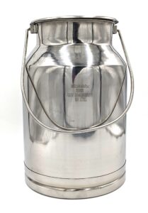 15 qt milk can tote, stainless steel with lid and handle 4 gallon