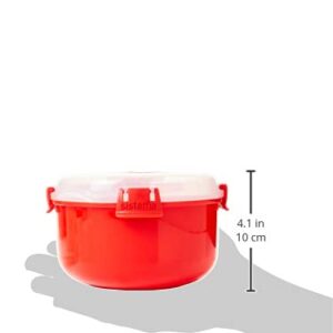 Sistema Microwave Cookware Bowl, Round, 30.9 Ounce/ 3.8 Cup, Red