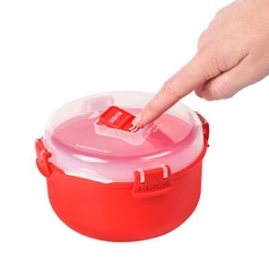 Sistema Microwave Cookware Bowl, Round, 30.9 Ounce/ 3.8 Cup, Red