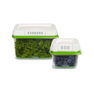 rubbermaid freshworks produce saver food storage containers set, 4-piece set includes 2 containers 2 lids