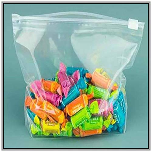 Extra Large Clear Plastic Bags with Reclosable Zippered Top, 16” X 18”, 3.5 Gallon Freezer and Pantry Slider Storage pouches for Home, Office, or Kitchen, Heavy Weight 3 Mil Thick, 50 Count