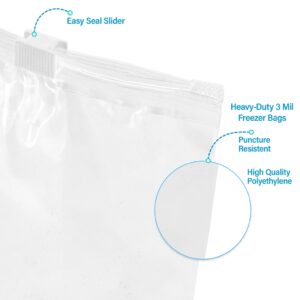 GPI - Slider Zip Food Storage Bags, 9" x 12" 3 Mil Heavy Duty, Strong & Durable For Freezer Storage, 100 Count