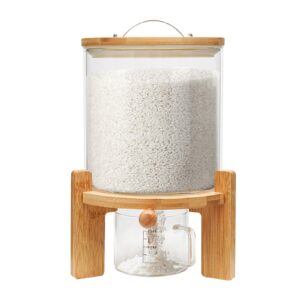 happcucoe 5l grain dispenser multigrain storage jar clear glass rice flour storage sealed jar grain storage dry food beans food kitchen (5l)