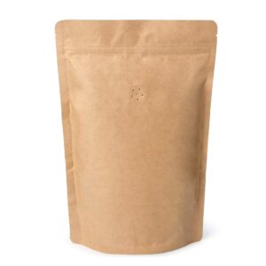 500g 16oz 1lb Kraft Paper Stand up Zipper Pouches Coffee Bags Coffee Pouches with Valve (Pack of 50)