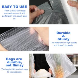 Tapsin 12x20 Plastic Produce Bags on a Roll - Clear Plastic Bags for Food, Vegetable, Fruits, Bread, Pet Bags and Grocery Clear Bag- 350 Bags/Roll (2 Rolls)