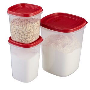 rubbermaid easy find lids food storage containers, racer red, 6-piece set