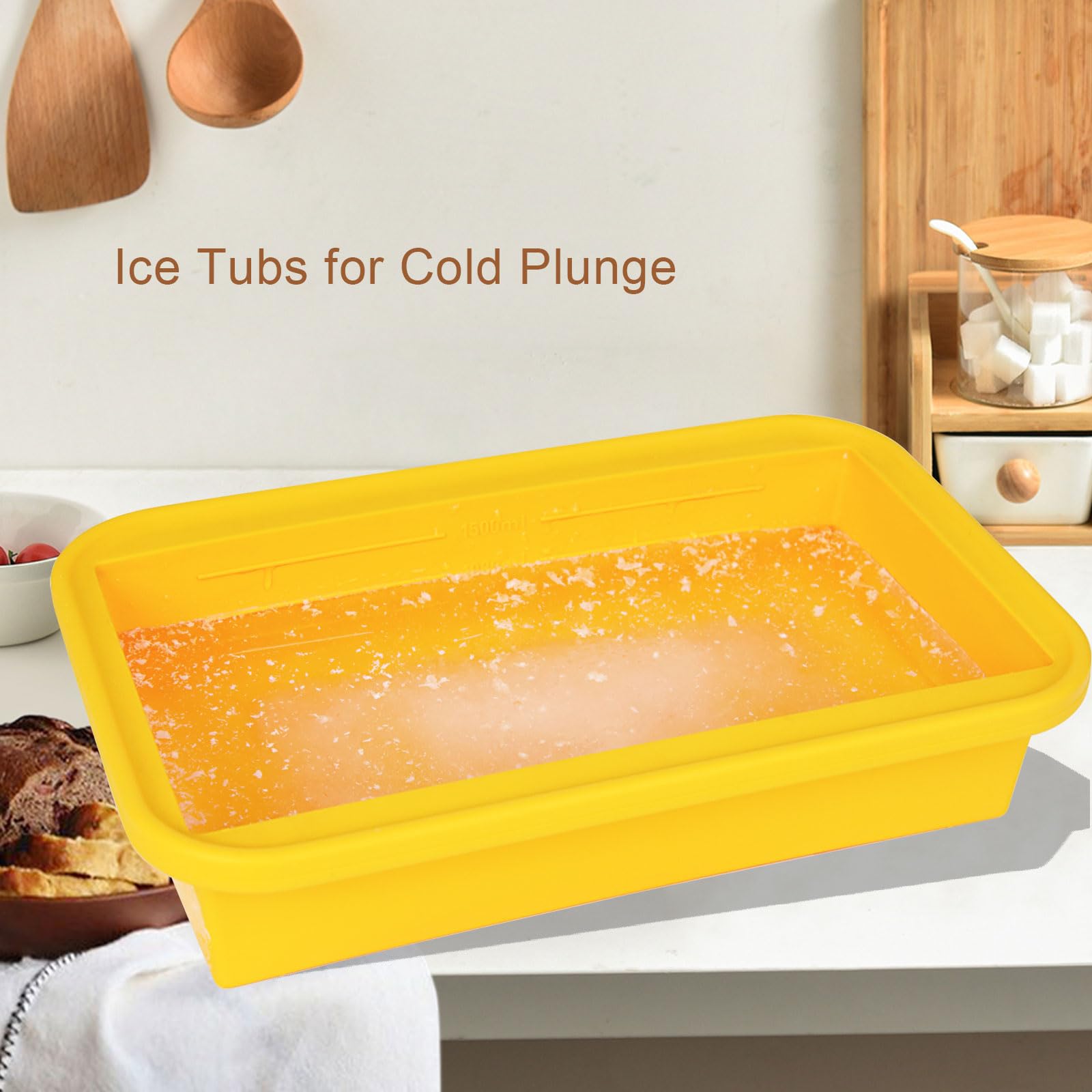 Bongpuda Silicone Freezer Trays with Lid, Extra Large Ice Cube Trays for Cold Plunge or Coolers, Reusable Ice Block Mold for Ice Bath Chiller, Cupcake Mold, Sauce - 1 Portion (2/4/6 Cup)