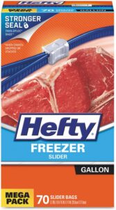 hefty slider freezer bags, gallon, 70 count