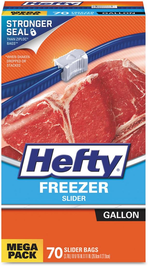 Hefty Slider Freezer Bags, Gallon, 70 Count