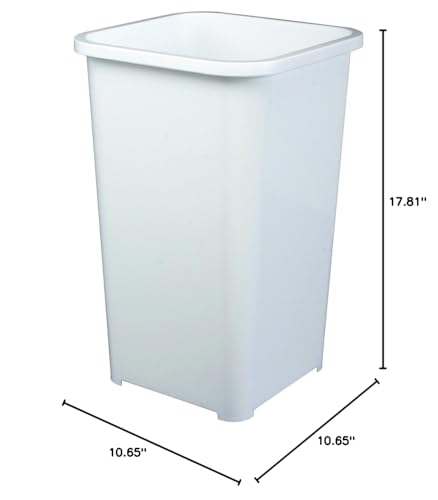 Knape & Vogt QT27PB-W Replacement Trash Can, 17.81-Inch by 10.65-Inch by 10.65-Inch,White