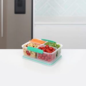 Sistema 1007708 To Go Quad Split Food Storage Container, Clear with Coloured Clips, 1.7 L