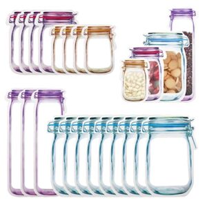 enkrio 20 mason jar bottles bags reusable snack bags food storage bags zipper sealed sandwich bags snack storage food saver bags for nuts cookies freezer safe