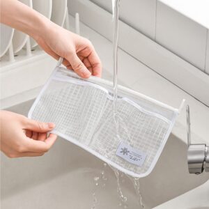 sherxibo Home Kitchen Organizer Mesh Bag (Blue) Refrigerator Inside Door Classification Storage Mesh Bag Refrigerator Hanging Storage Mesh Bag Kitchen Food Small Sundries Storage Mesh Bag 2 Pack