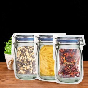 30 Mason Jar Bags, Wide Mouth Jar Bags Reusable Airtight Seal Food Storage Bags Leak-Proof Saver Bags for Travel Camping and Kids