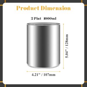 Bonsicoky 4 Pcs Empty Metal Paint Cans with Lids, Tiny Empty Unlined Cans Storage Containers for Paint(2 Pint/1000ml)