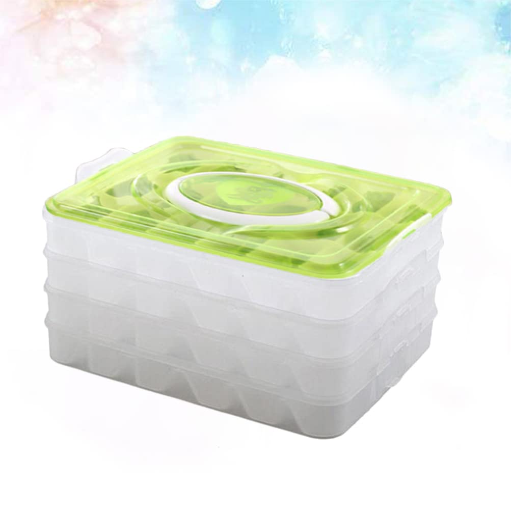 Zerodeko Food Storage Container Dumpling Organizer Stackable Portable Freezer Storage Containers Food Storage Box for Kitchen and Fridge Green